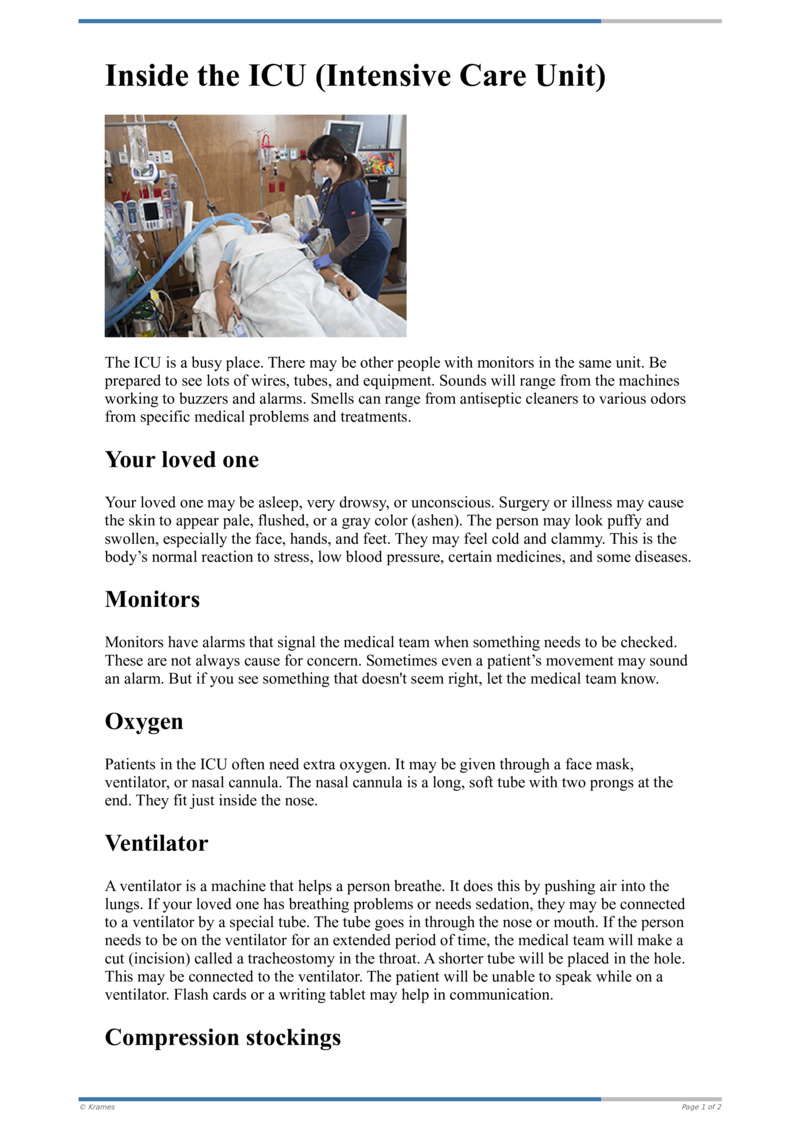 Text - Inside the ICU (Intensive Care Unit) - HealthClips Online