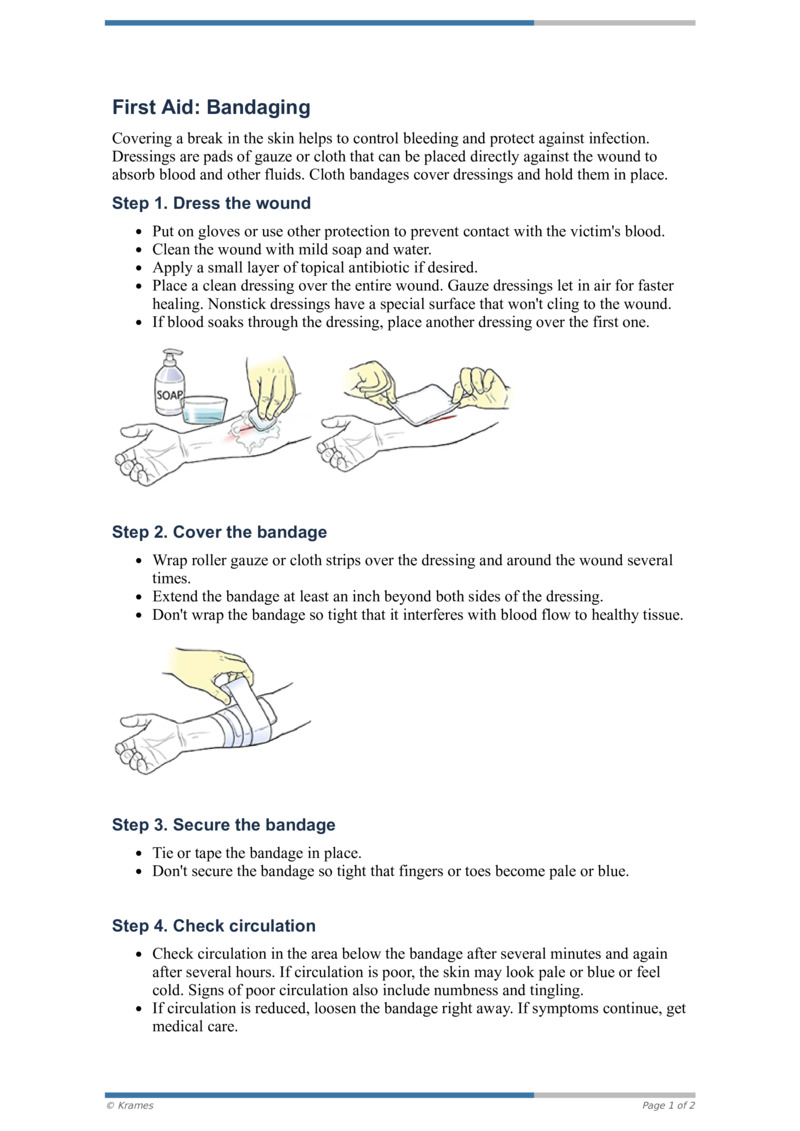 PDF - First Aid: Bandaging - HealthClips Online