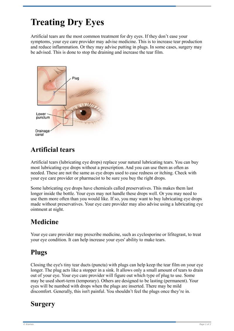 PDF - Treating Dry Eyes - HealthClips Online