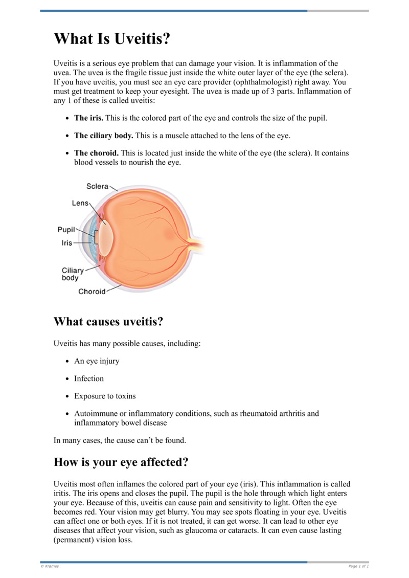 Text - What Is Uveitis? - HealthClips Online