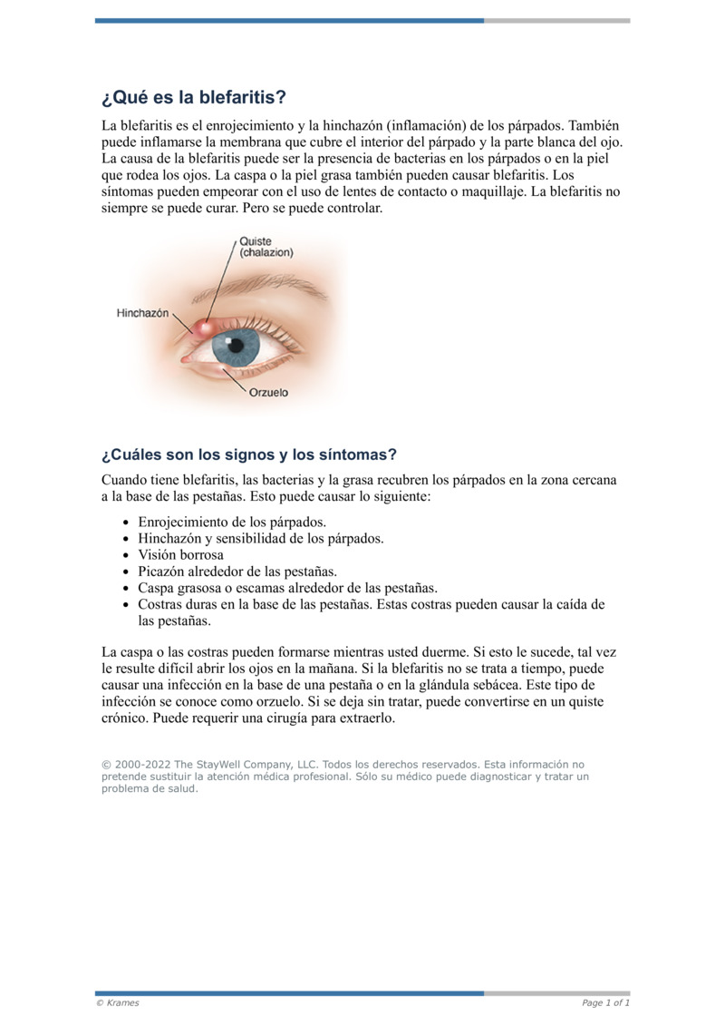 PDF - ¿Qué es la blefaritis? - HealthClips Online