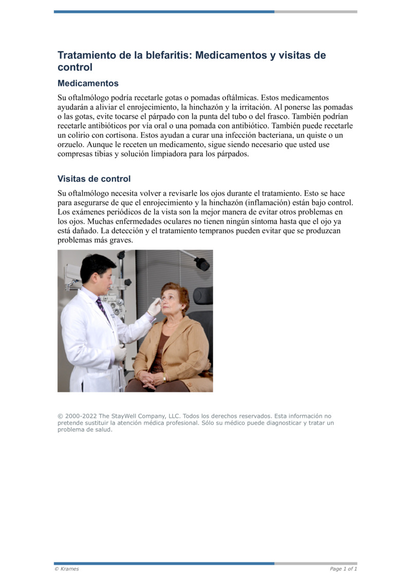 PDF - Tratamiento de la blefaritis: Medicamentos y visitas de control ...