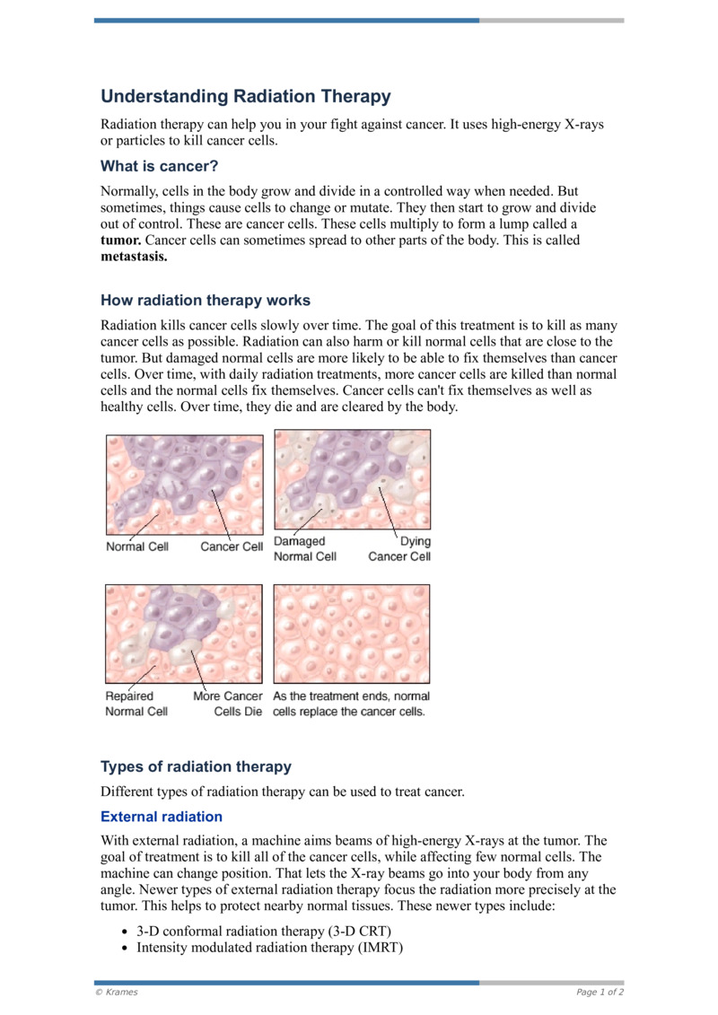 PDF - Understanding Radiation Therapy - HealthClips Online