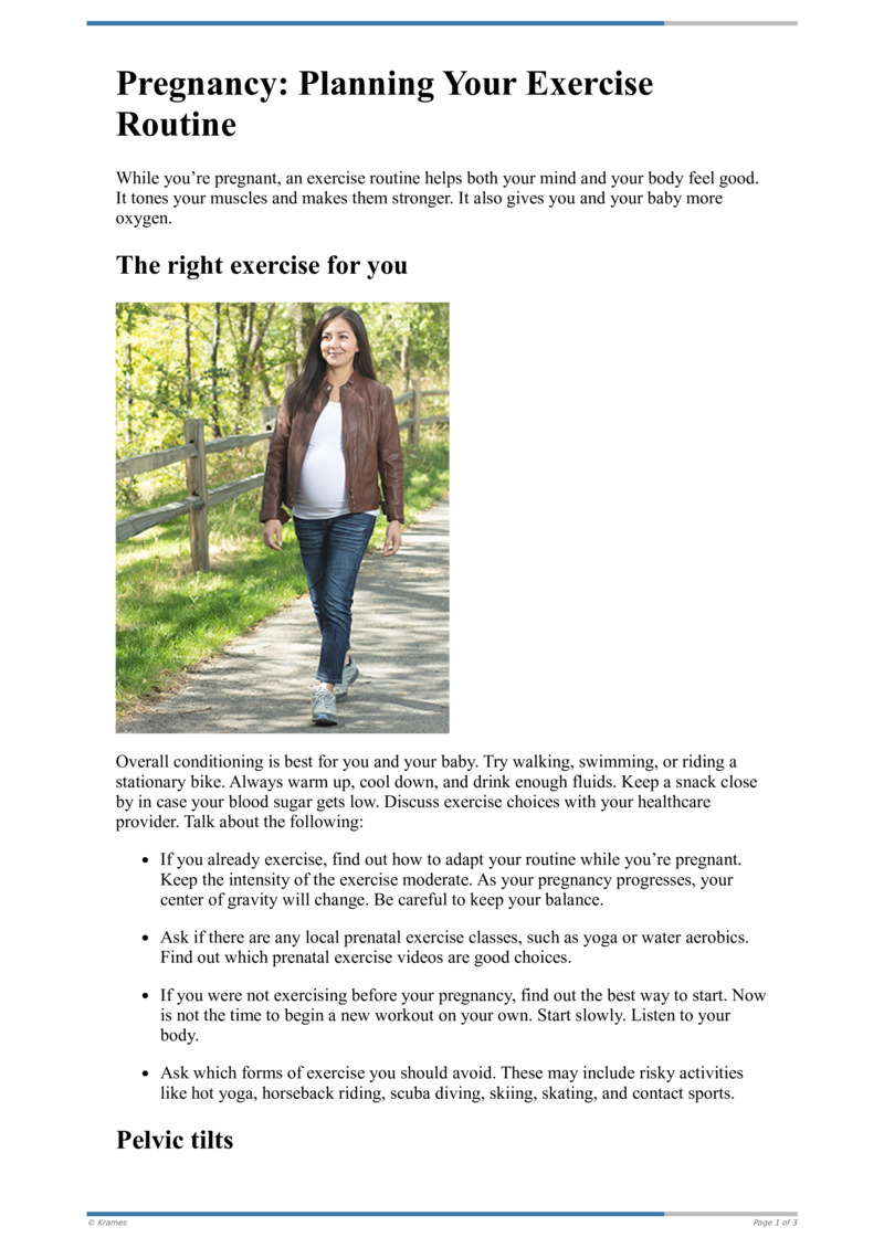 Text - Pregnancy: Planning Your Exercise Routine - HealthClips Online