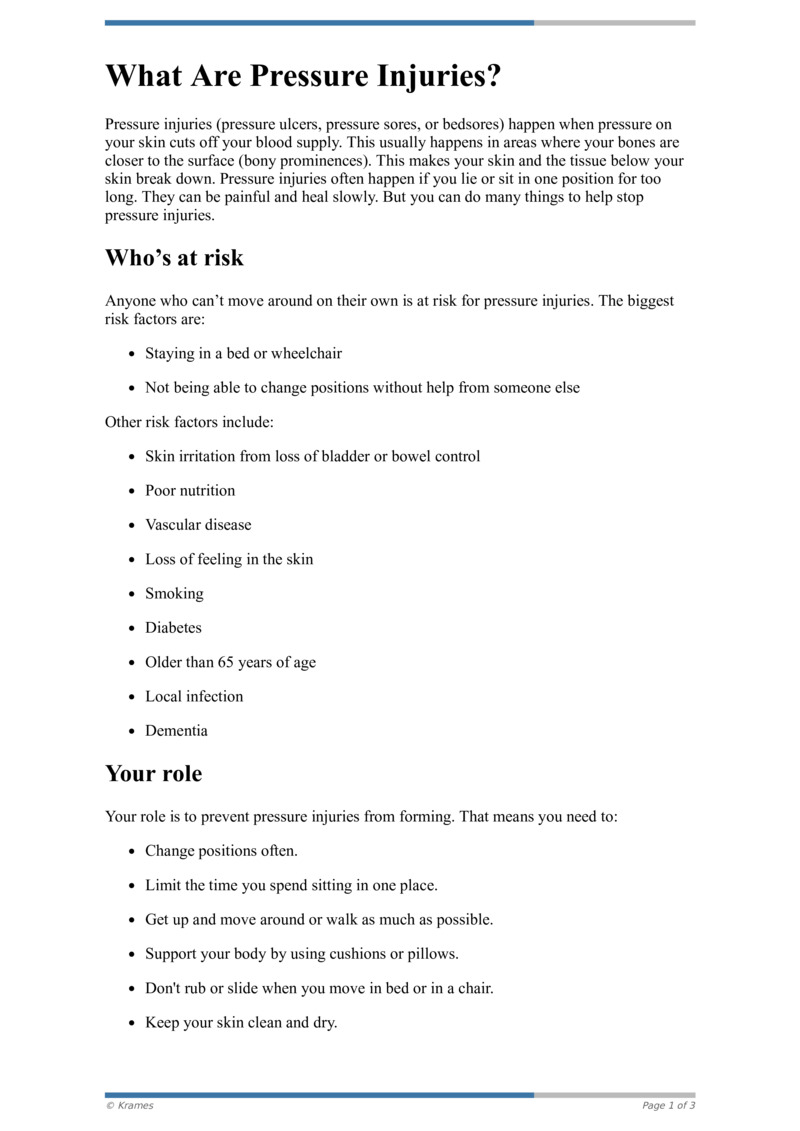 PDF - What Are Pressure Injuries? - HealthClips Online