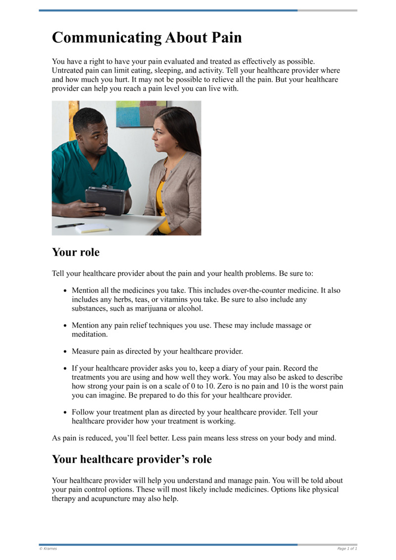 Text - Communicating About Pain - HealthClips Online