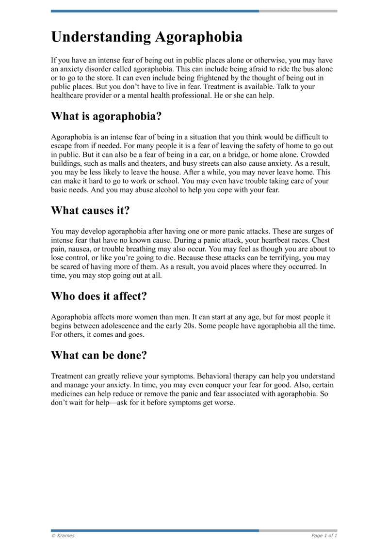 Text - Understanding Agoraphobia - HealthClips Online