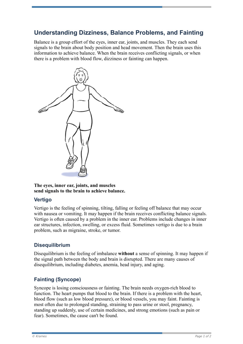 PDF - Understanding Dizziness, Balance Problems, and Fainting ...