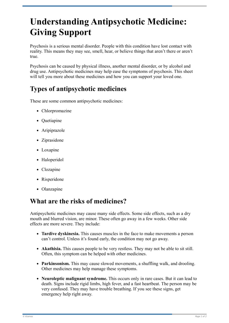 Text - Using Antipsychotics-Giving Support - HealthClips Online