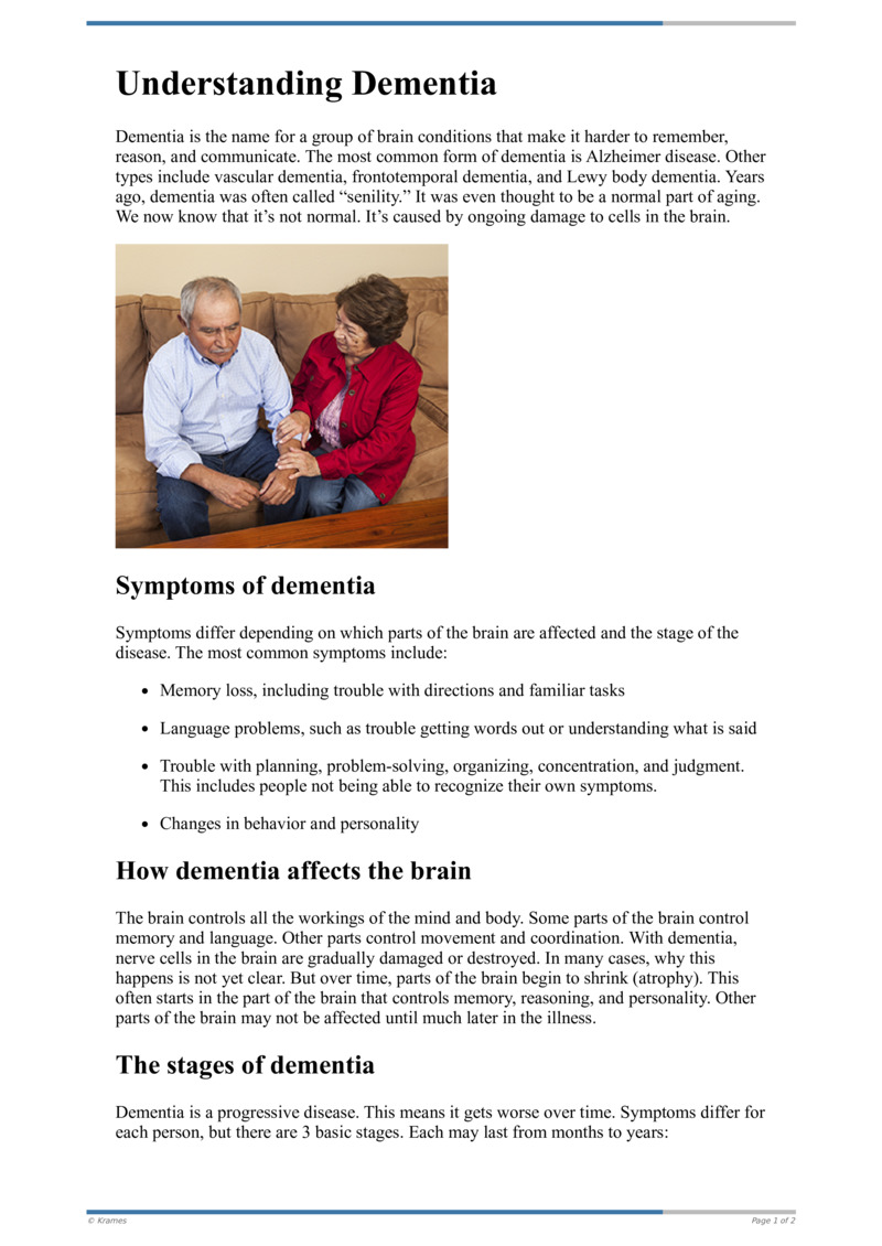 Text - Understanding Dementia - HealthClips Online
