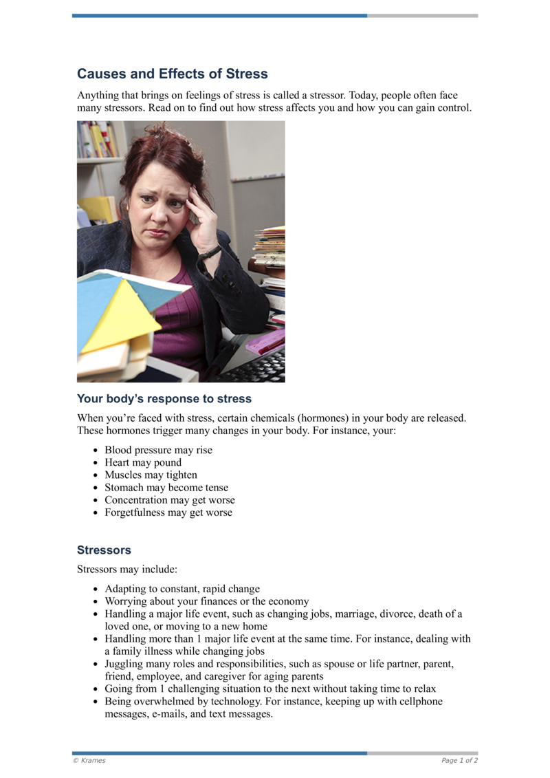 PDF - Causes and Effects of Stress - HealthClips Online