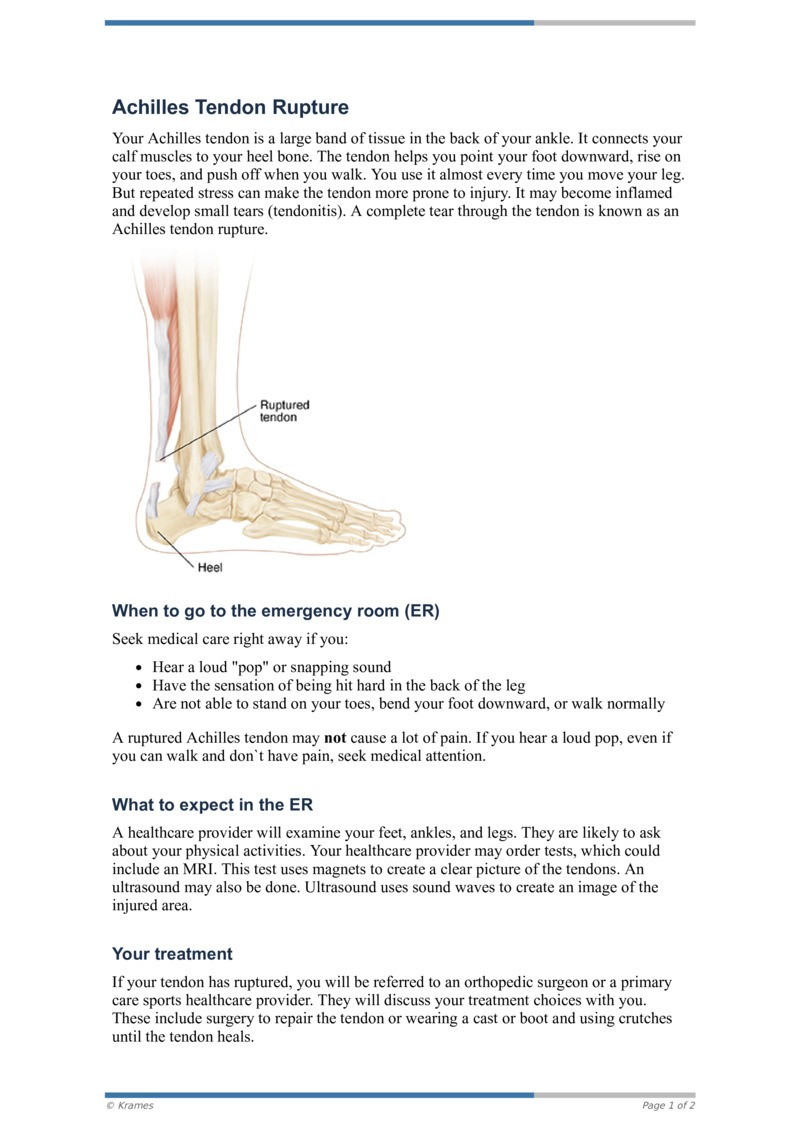 PDF - Achilles Tendon Rupture - HealthClips Online
