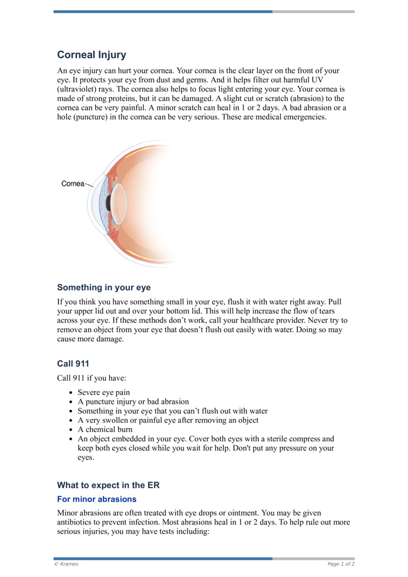 PDF - Corneal Injury - HealthClips Online