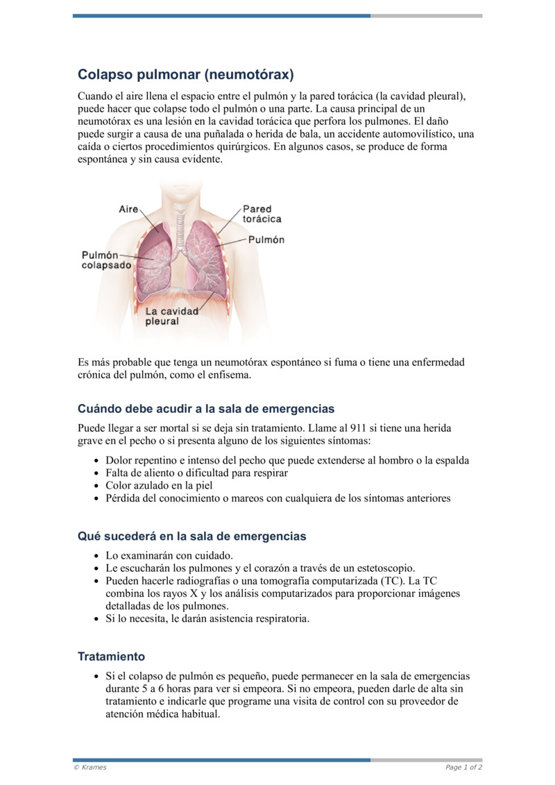 PDF - Colapso pulmonar (neumotórax) - HealthClips Online