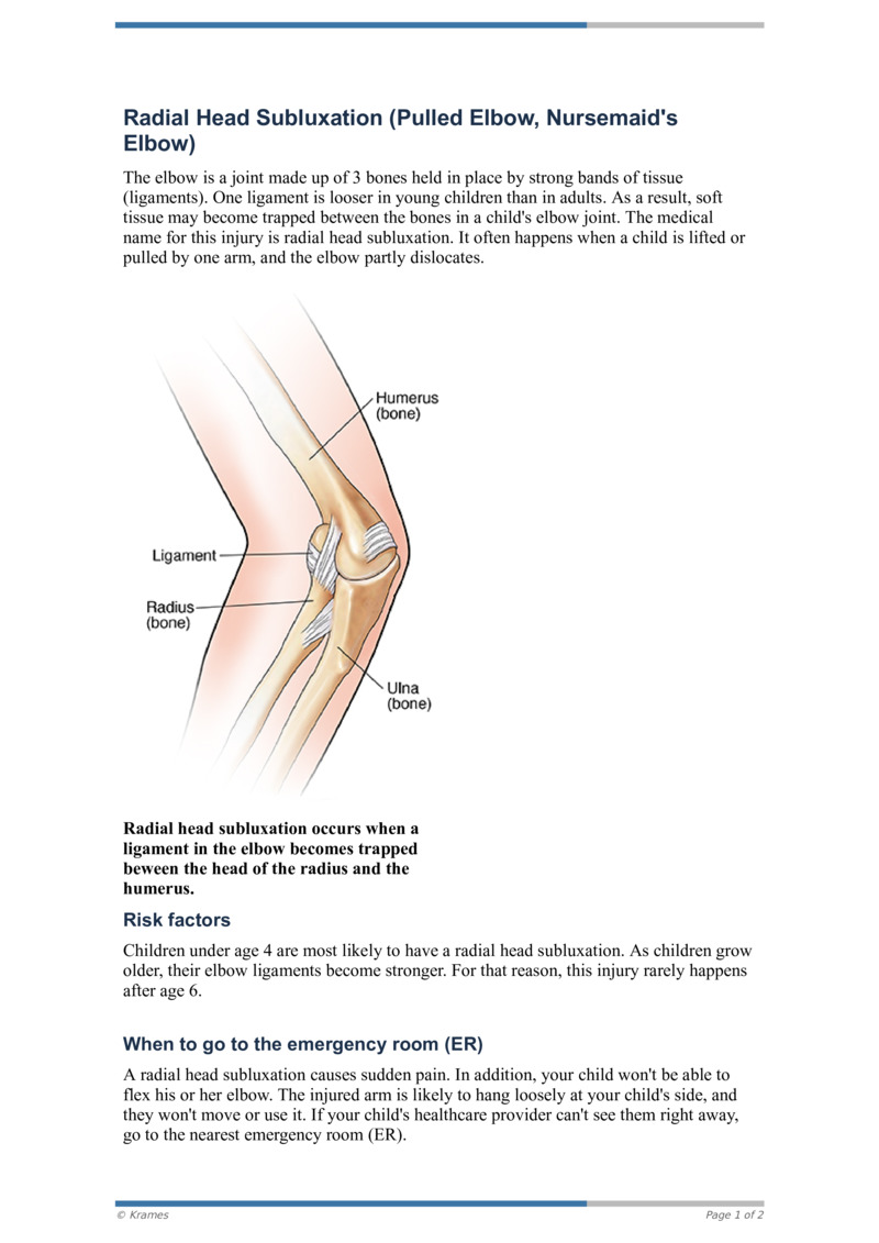 PDF - Radial Head Subluxation (Pulled Elbow, Nursemaid's Elbow ...