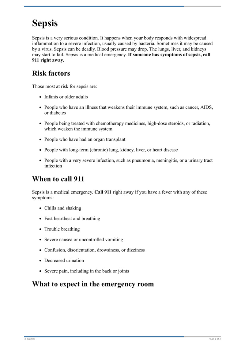Text - Sepsis - HealthClips Online
