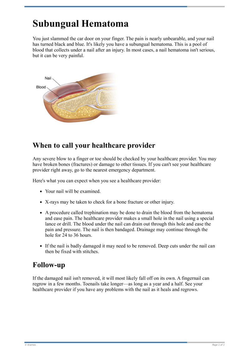 PDF - Subungual Hematoma - HealthClips Online
