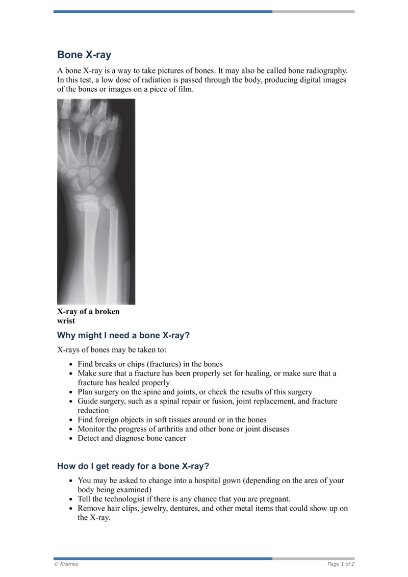 PDF - Bone X-ray - HealthClips Online