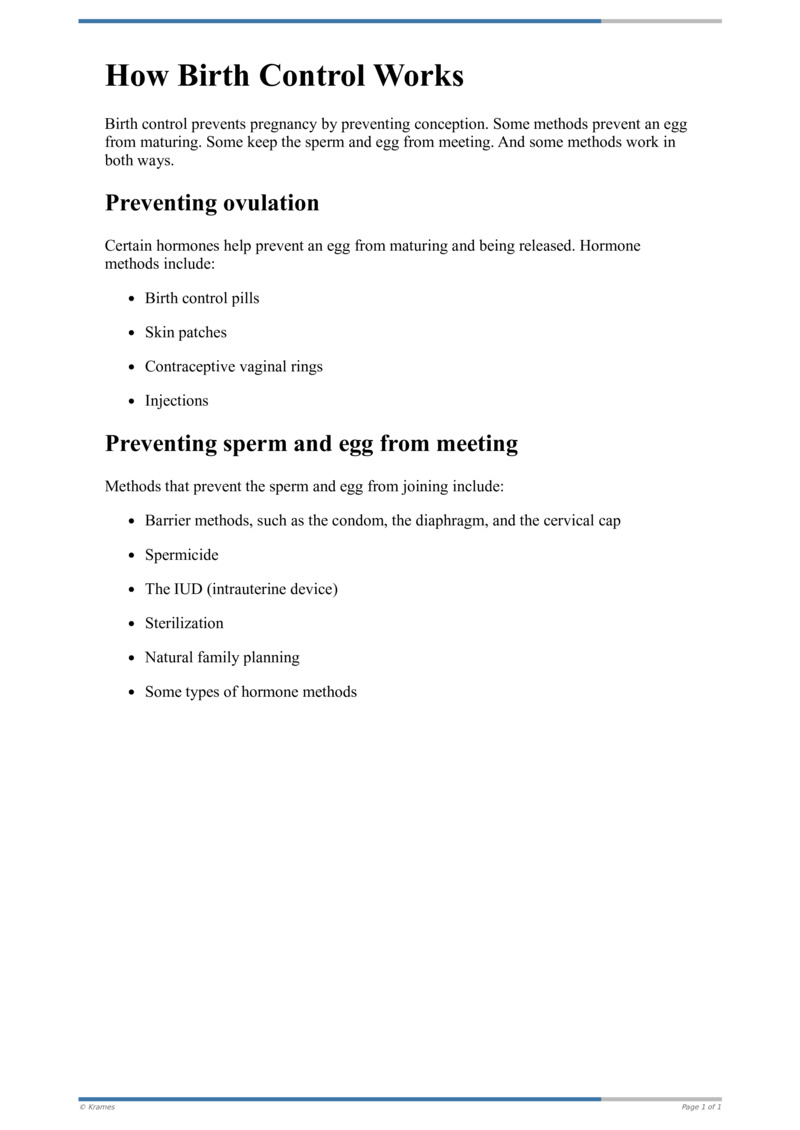 Text - How Birth Control Works - HealthClips Online