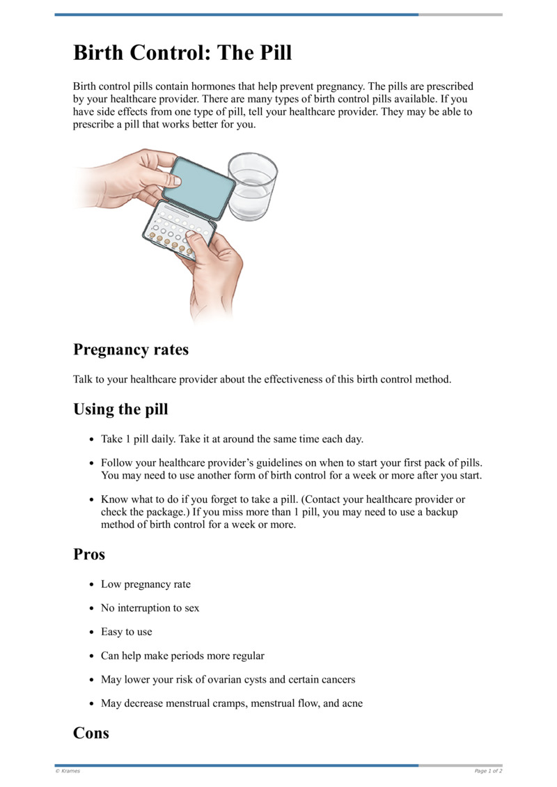 Text - Birth Control: The Pill - HealthClips Online