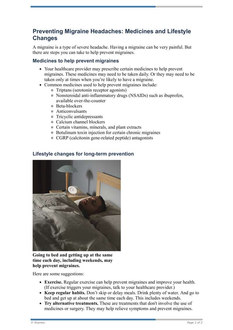 PDF - Preventing Migraine Headaches: Medicines and Lifestyle Changes ...