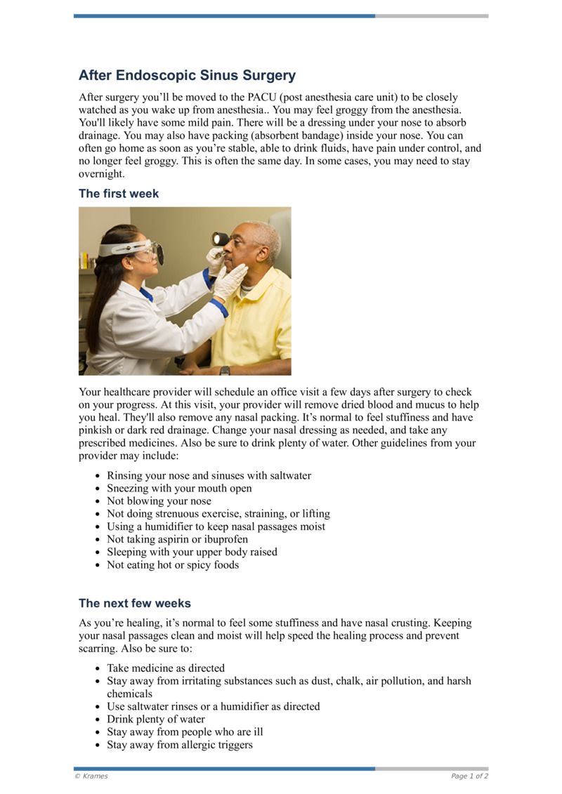 PDF After Endoscopic Sinus Surgery HealthClips Online PDF After Endoscopic Sinus Surgery HealthClips Online