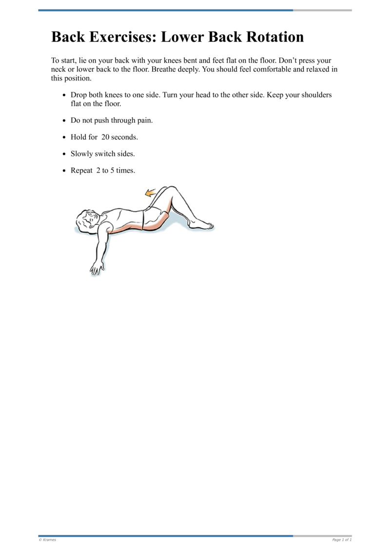 PDF - Back Exercises: Lower Back Rotation - HealthClips Online