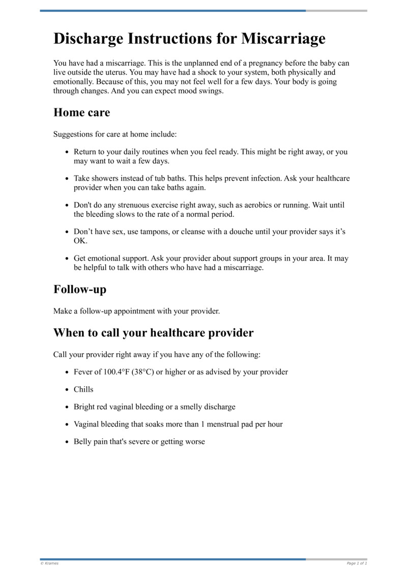 Miscarriage Hospital Discharge Papers Ultimate Guide Vrogue co