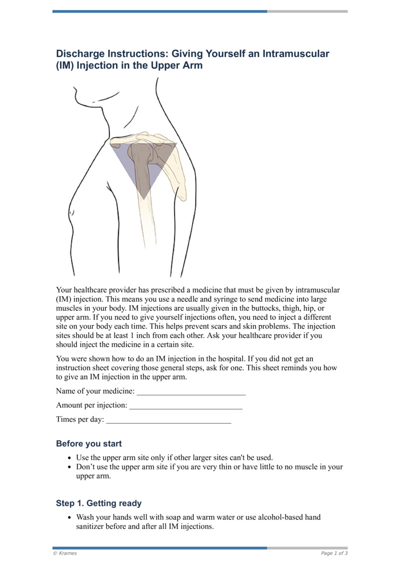 PDF - Discharge Instructions: Giving Yourself an Intramuscular (IM ...