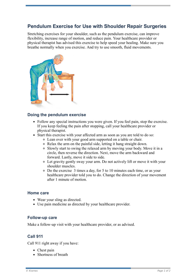 PDF - Pendulum Exercise for Use with Shoulder Repair Surgeries ...
