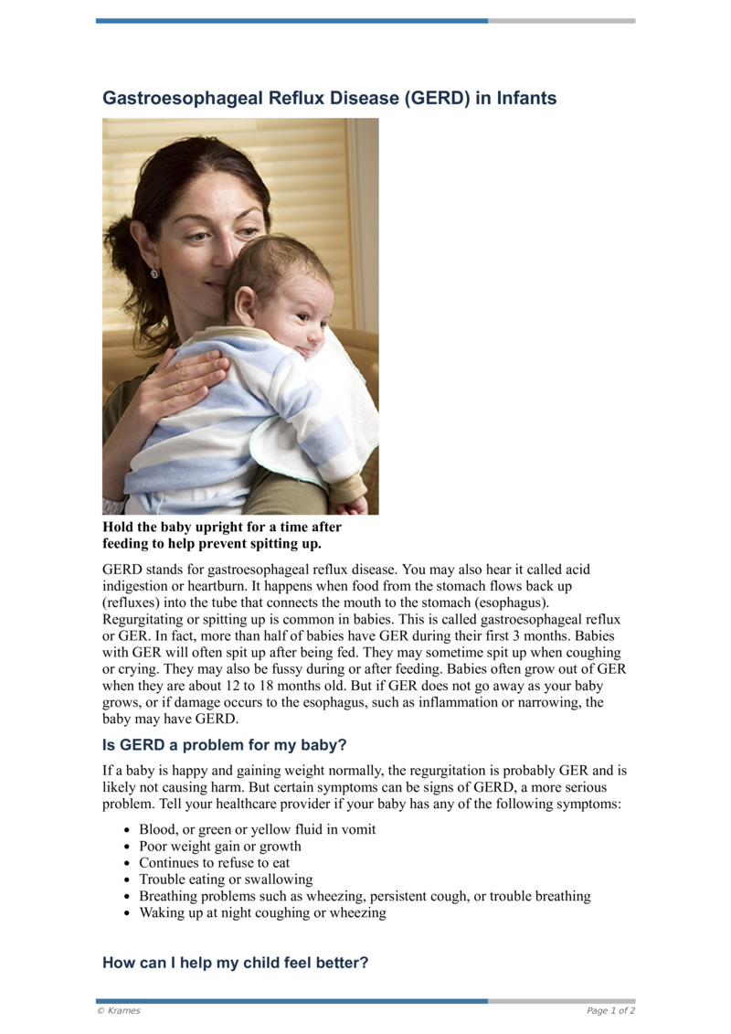 PDF - Gastroesophageal Reflux Disease (GERD) in Infants - HealthClips ...