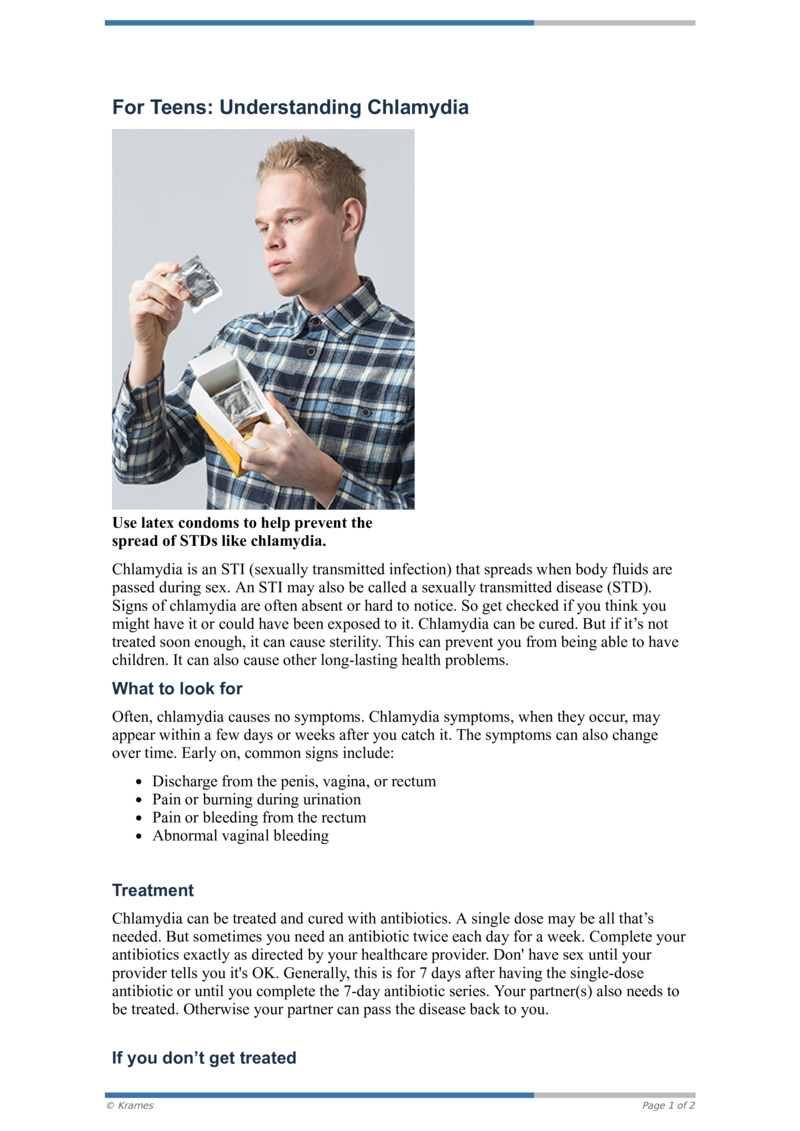 PDF - For Teens: Understanding Chlamydia - HealthClips Online