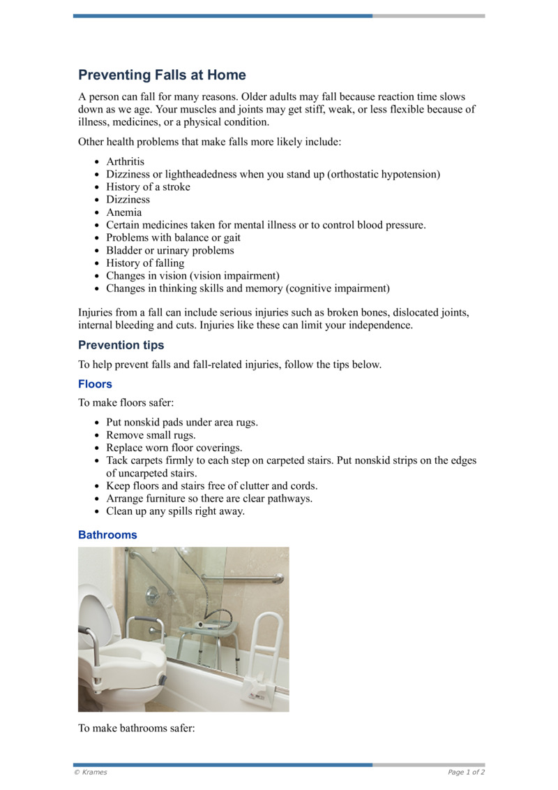 PDF - Preventing Falls in the Home - HealthClips Online