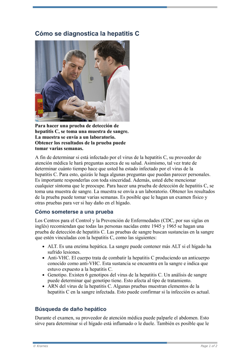PDF - Cómo se diagnostica la hepatitis C - HealthClips Online