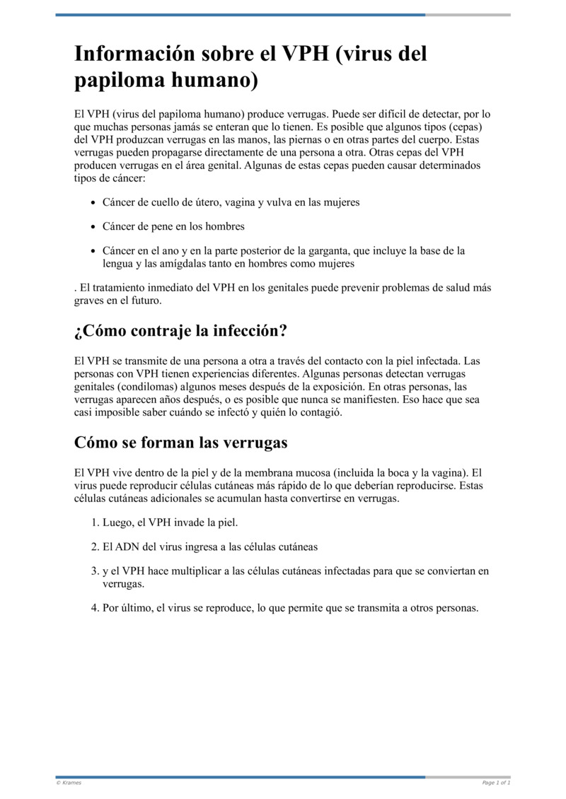 Text - Información sobre el VPH (virus del papiloma humano ...