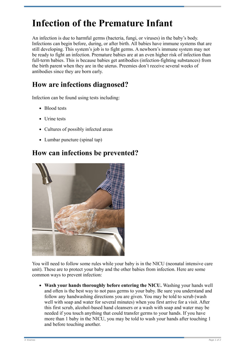 Text - Infection of the Premature Infant - HealthClips Online