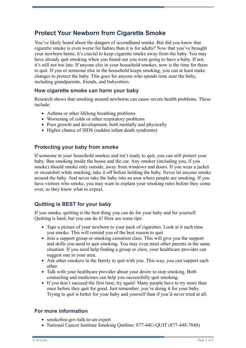 Text - Protect Your Newborn from Cigarette Smoke - HealthClips Online