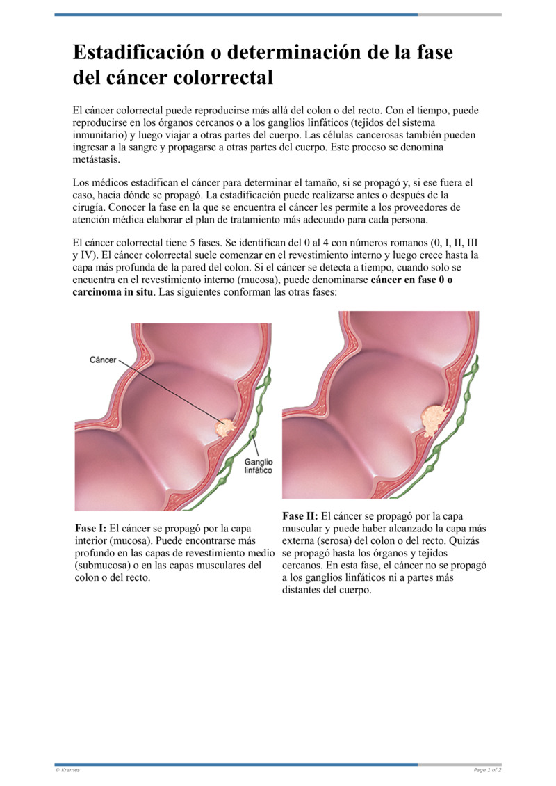 Text - Estadificación o determinación de la fase del cáncer colorrectal ...