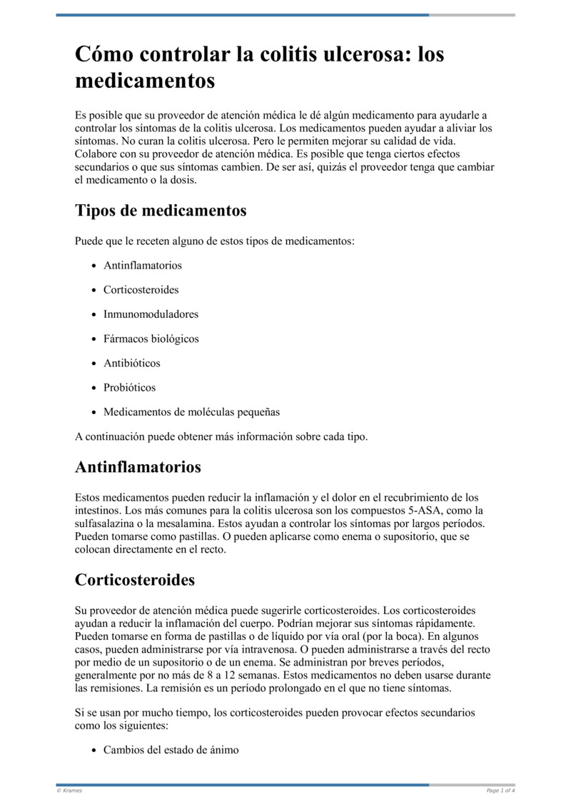 PDF - Cómo controlar la colitis ulcerosa: los medicamentos ...