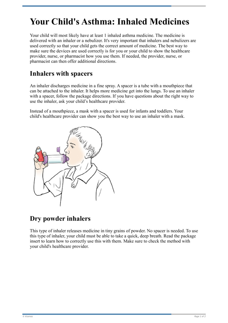 Text - Your Child's Asthma: Inhaled Medicines - HealthClips Online