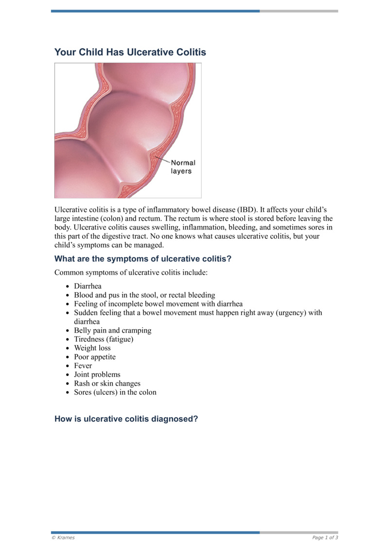 PDF - Your Child Has Ulcerative Colitis - HealthClips Online