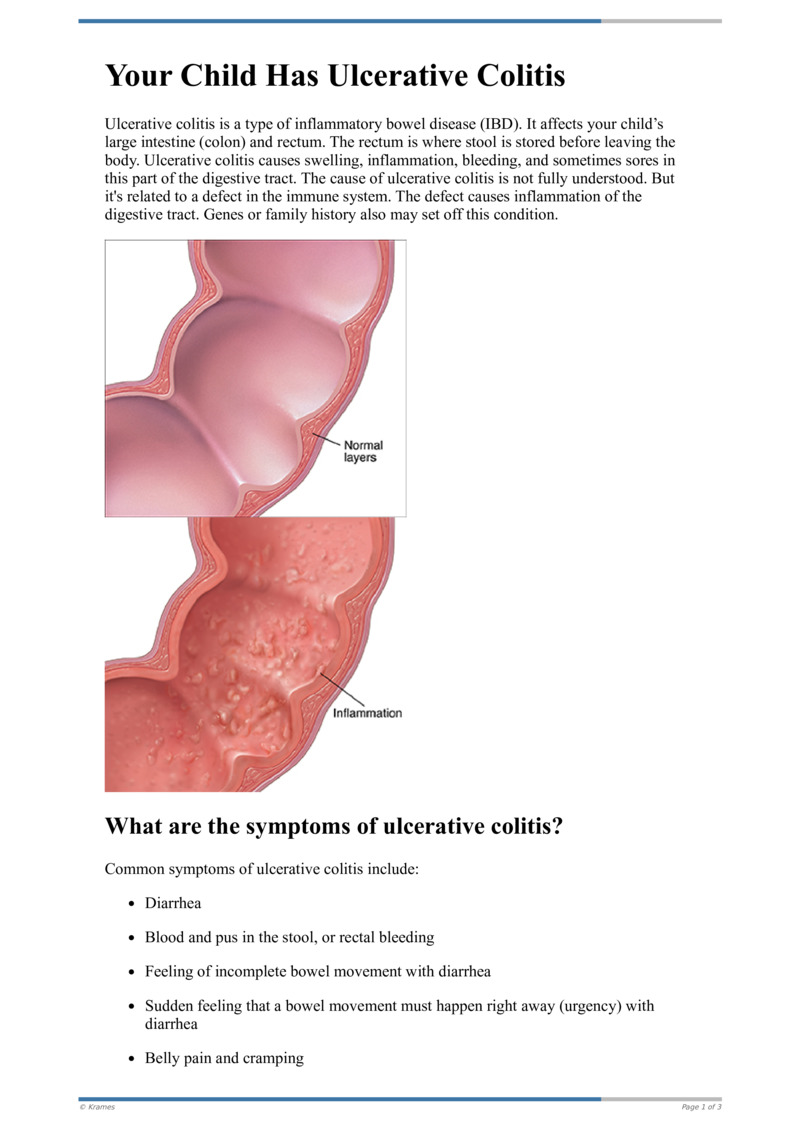 Text - Your Child Has Ulcerative Colitis - HealthClips Online