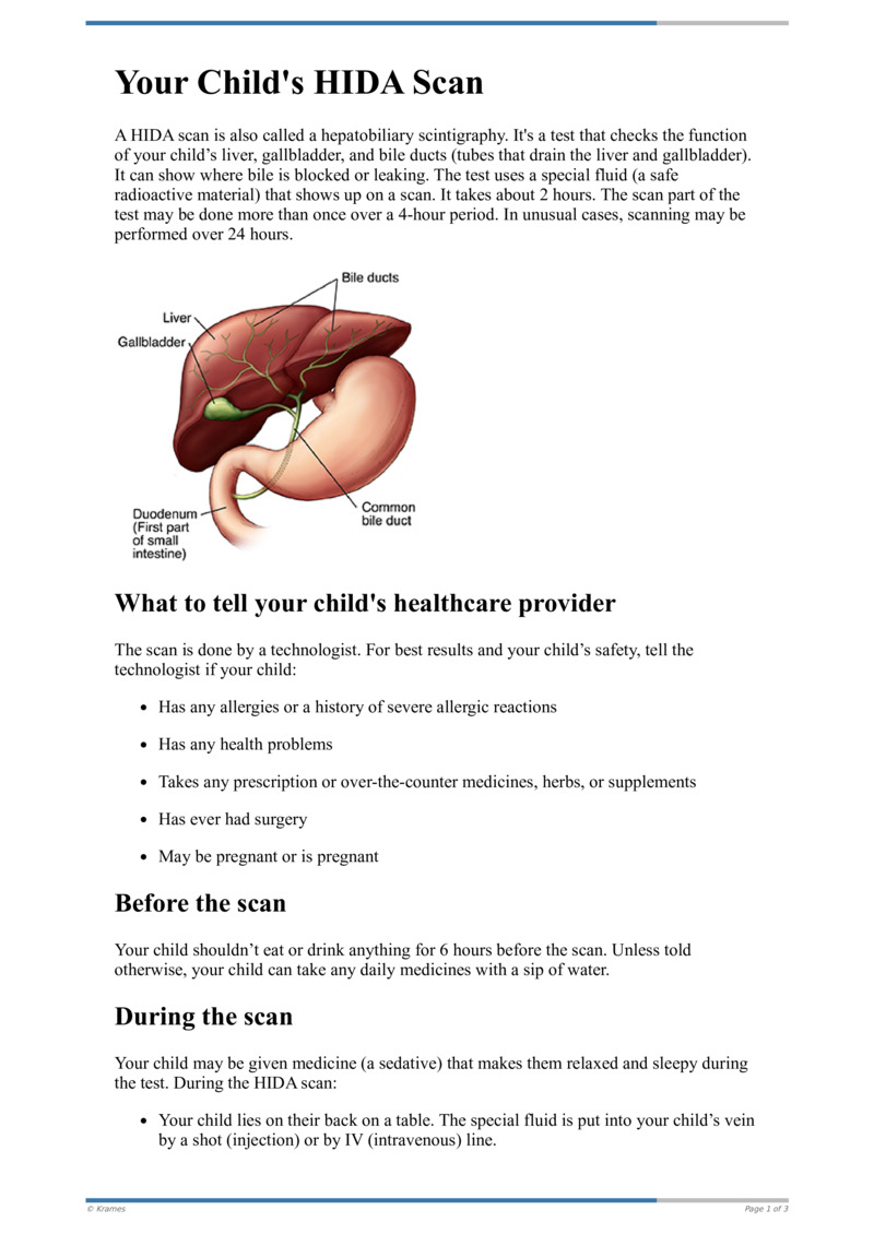 Text - Your Child's HIDA Scan - HealthClips Online