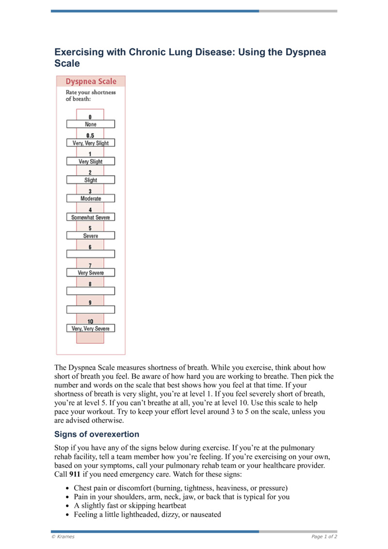 PDF - Exercising with Chronic Lung Disease: Using the Dyspnea Scale ...