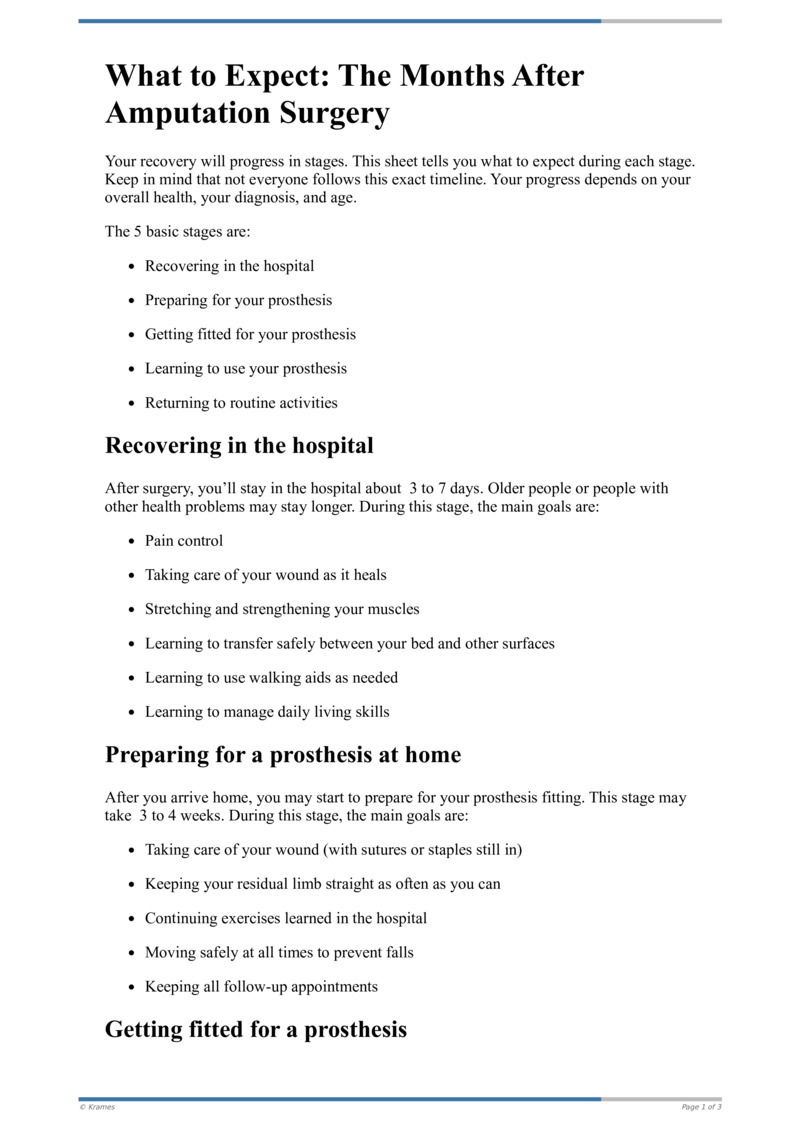 Text - What to Expect: The Months After Amputation Surgery ...