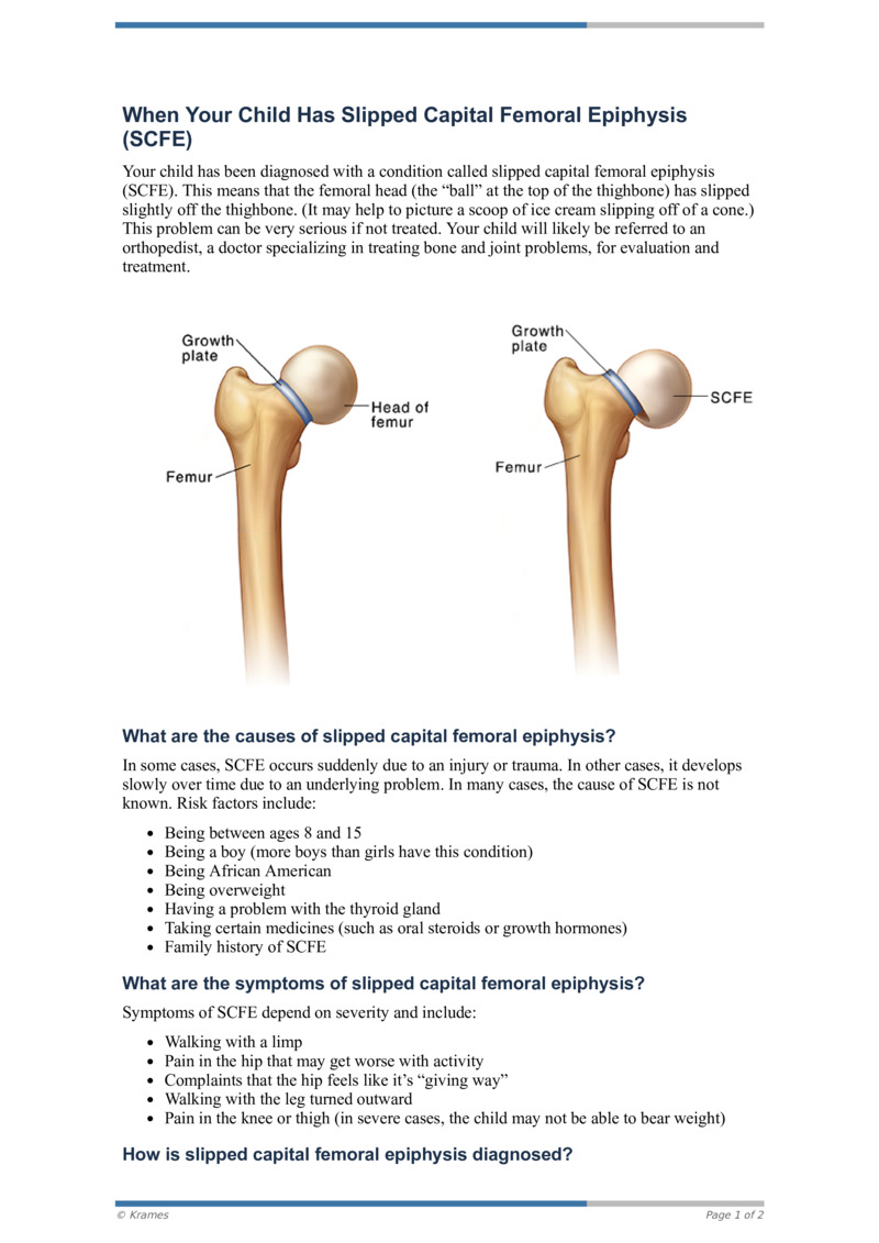 PDF - When Your Child Has Slipped Capital Femoral Epiphysis (SCFE ...