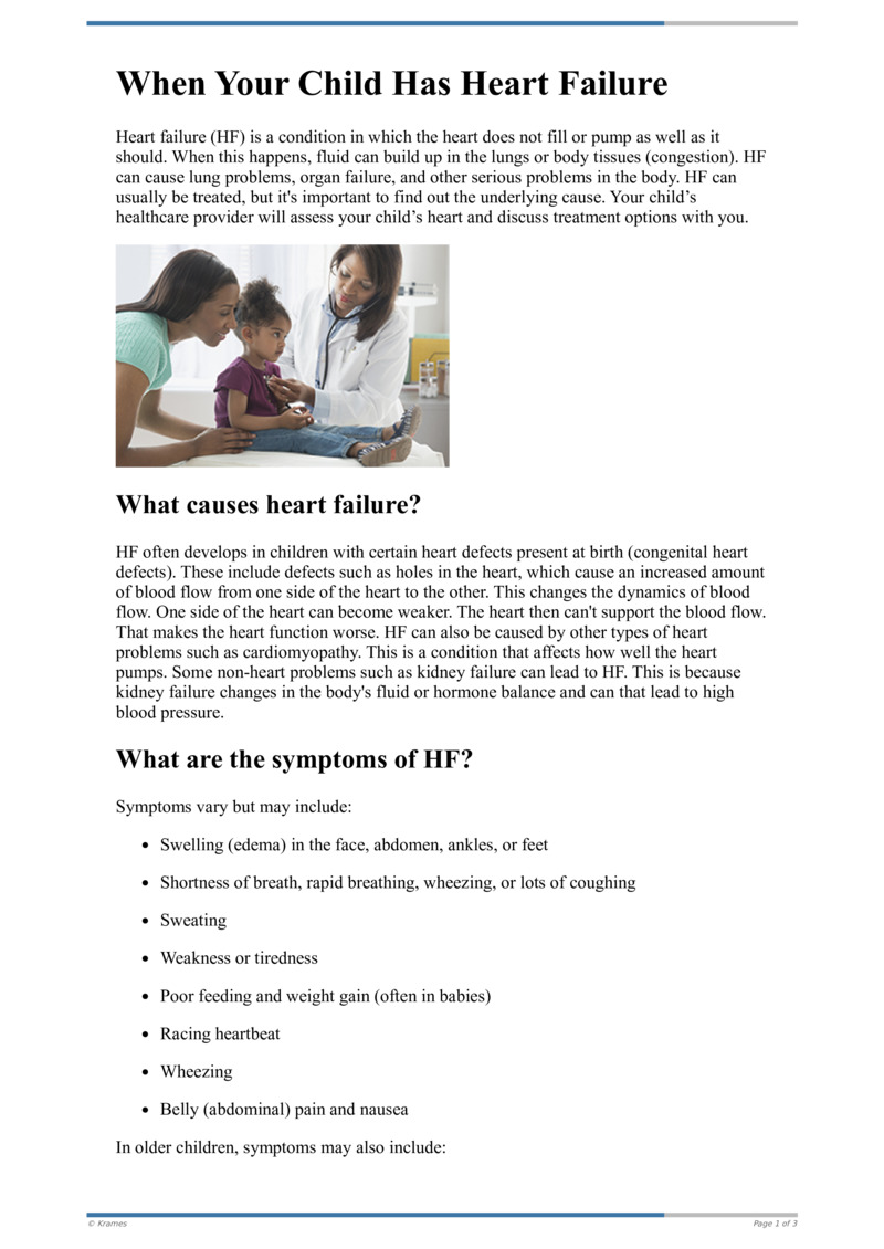 Text - When Your Child Has Heart Failure - HealthClips Online