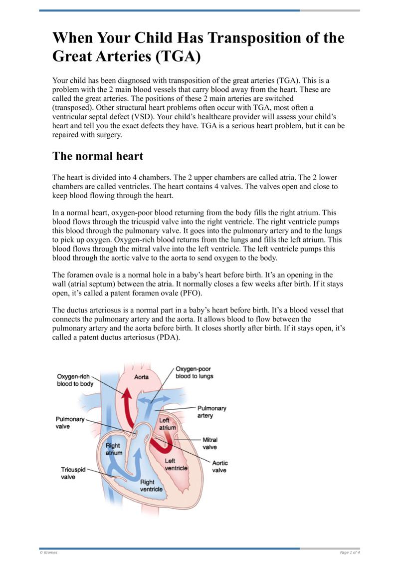 Text - When Your Child Has Transposition of the Great Arteries (TGA ...