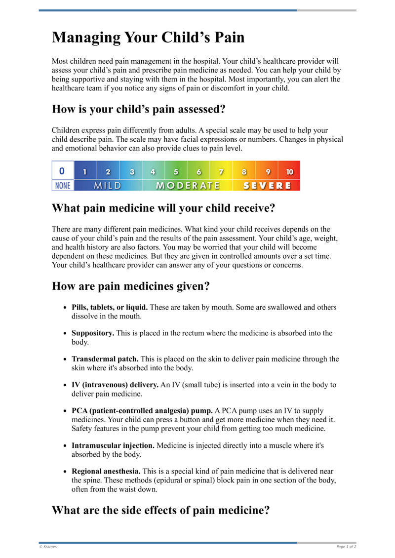 Text - Managing Your Child's Pain - HealthClips Online