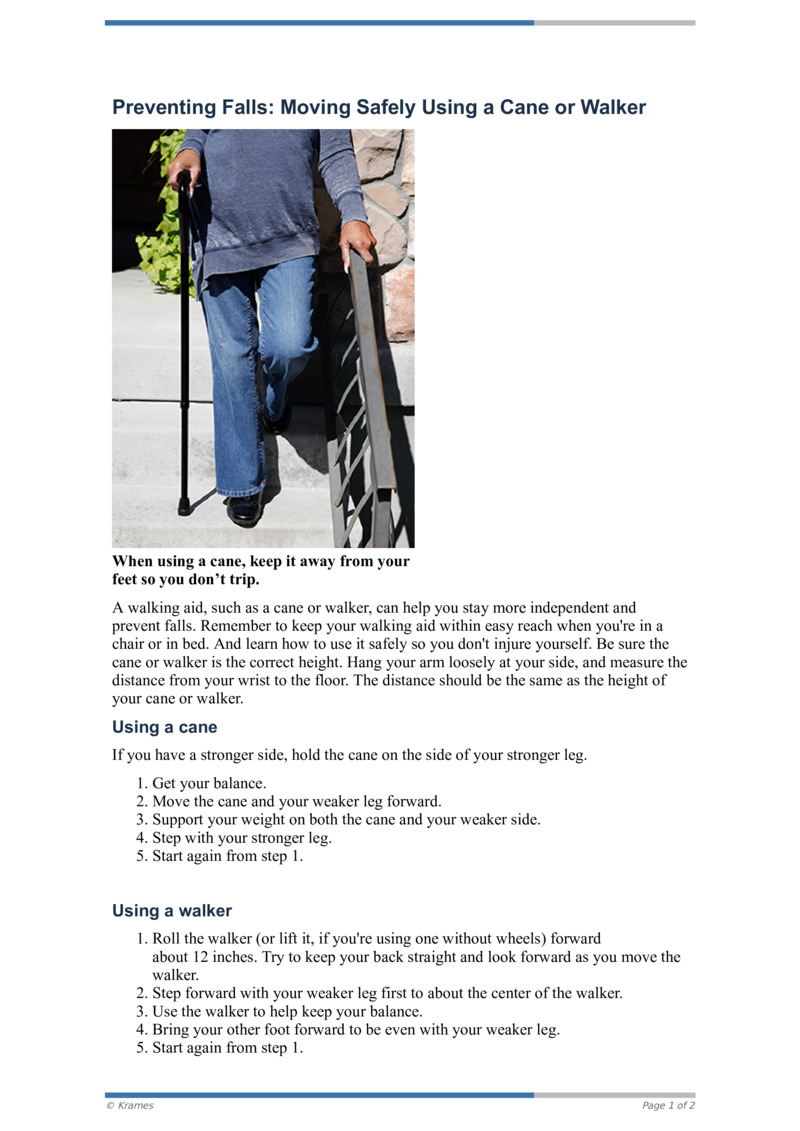 PDF - Preventing Falls: Moving Safely Using a Cane or Walker ...